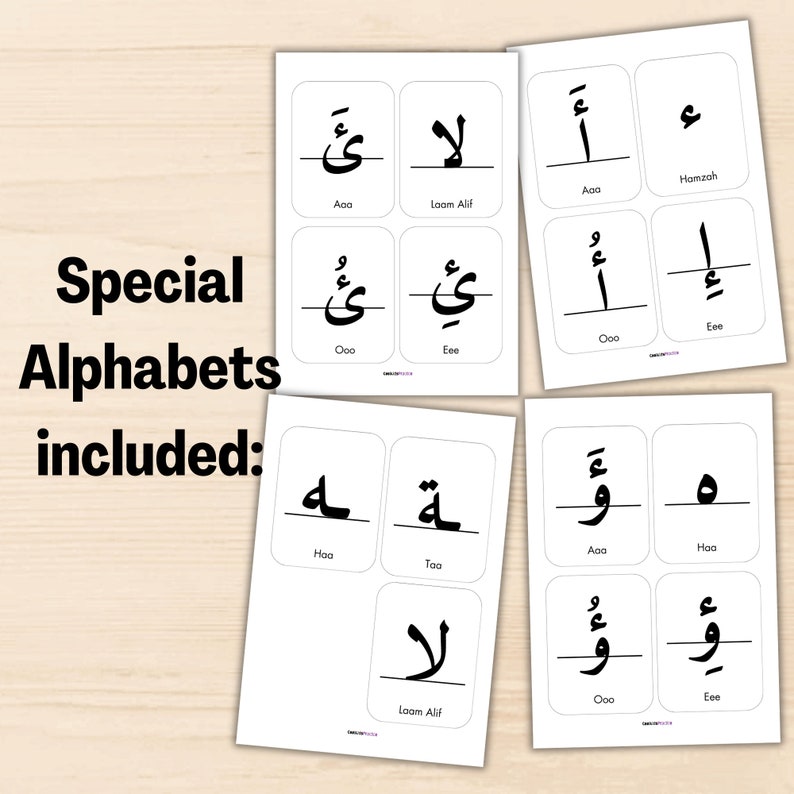 Arabic Flashcards Vowels Letters Alphabets Printable - Etsy