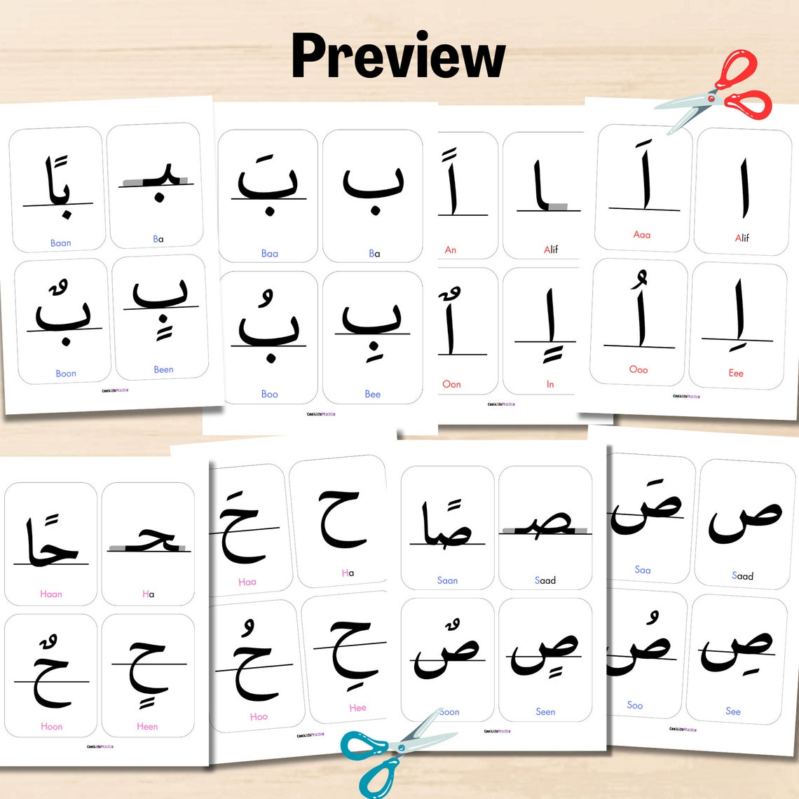 Arabic Flashcards Vowels Letters Alphabets Printable - Etsy