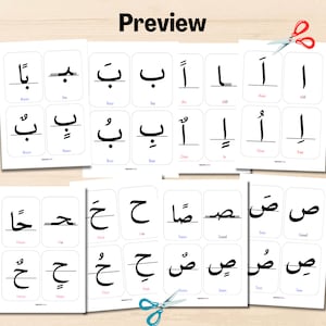 Arabic Flashcards Vowels Letters Alphabets Printable - Etsy