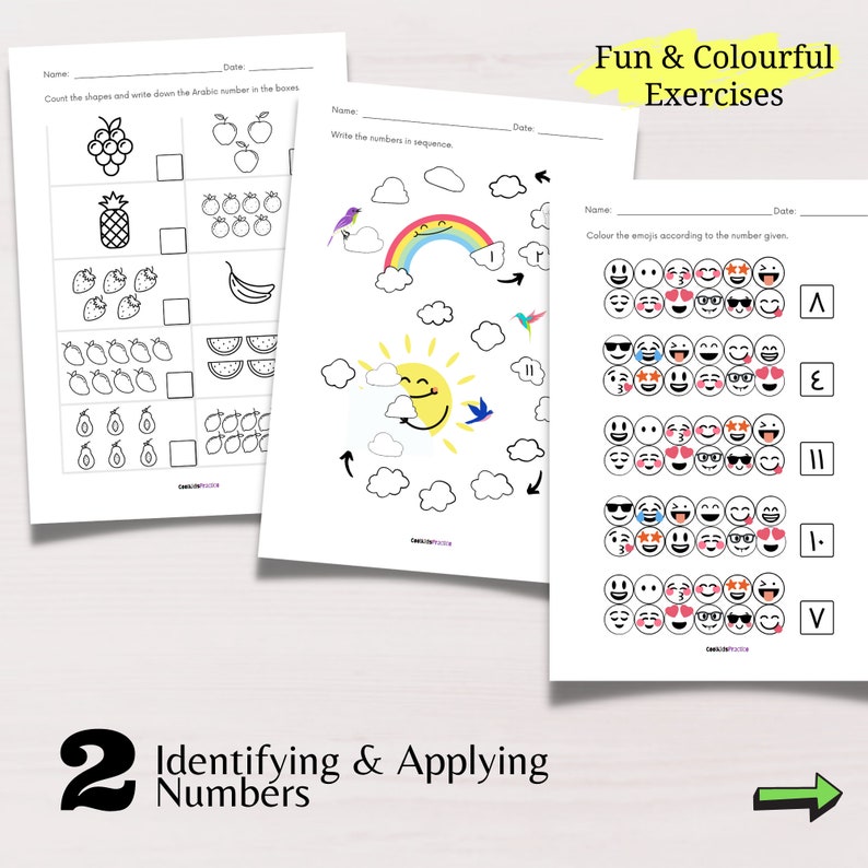 Arabic Worksheet Numbers 1-100 Printable Activity | Etsy