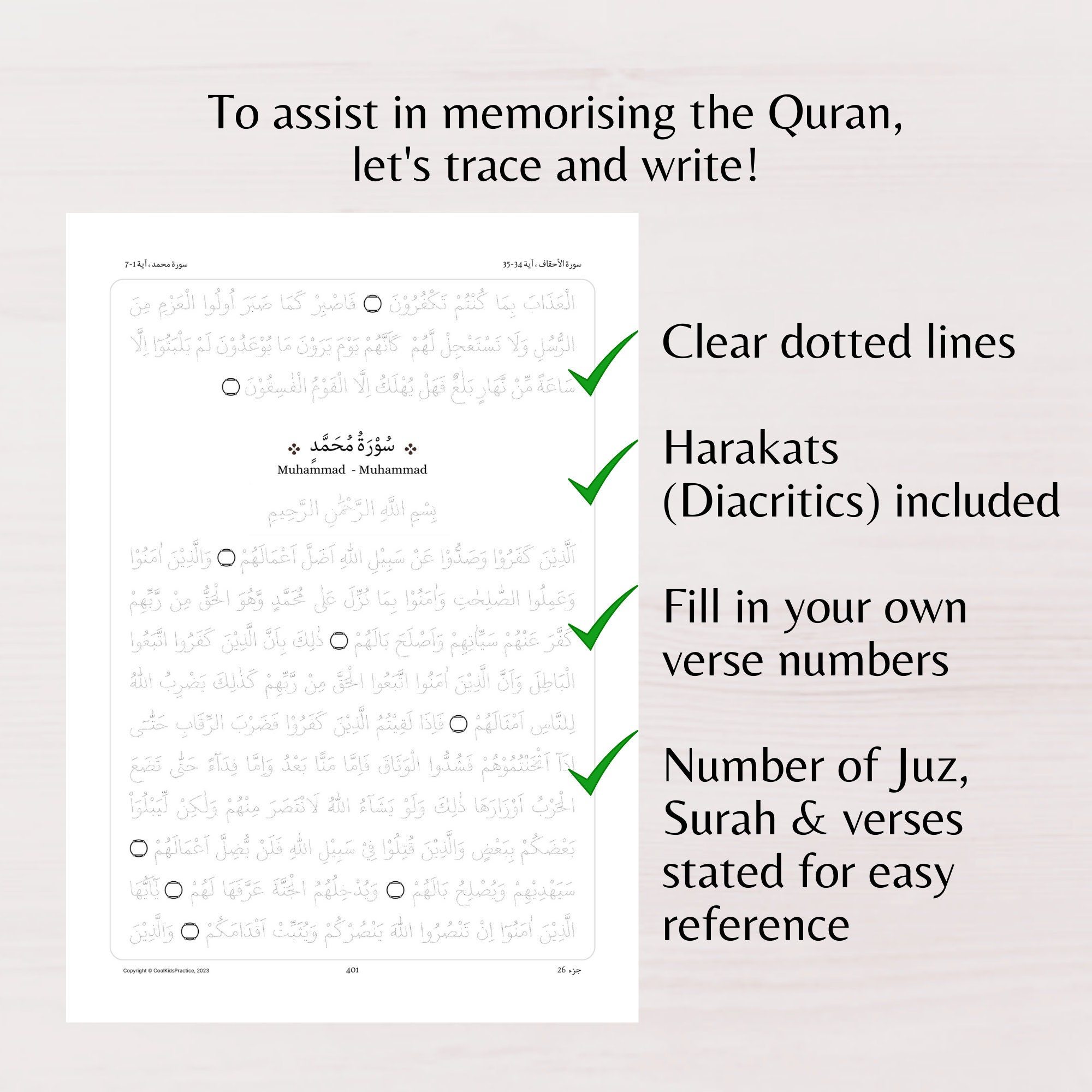 Full Quran Tracing Worksheets Writing Complete All Juz 1-30 Traceable ...
