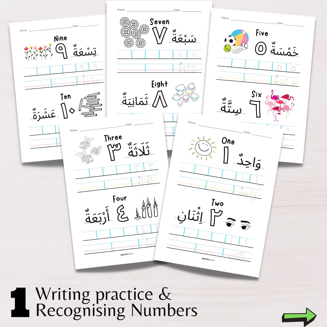 Arabic Worksheet Numbers 1-100 Printable Activity - Etsy UK