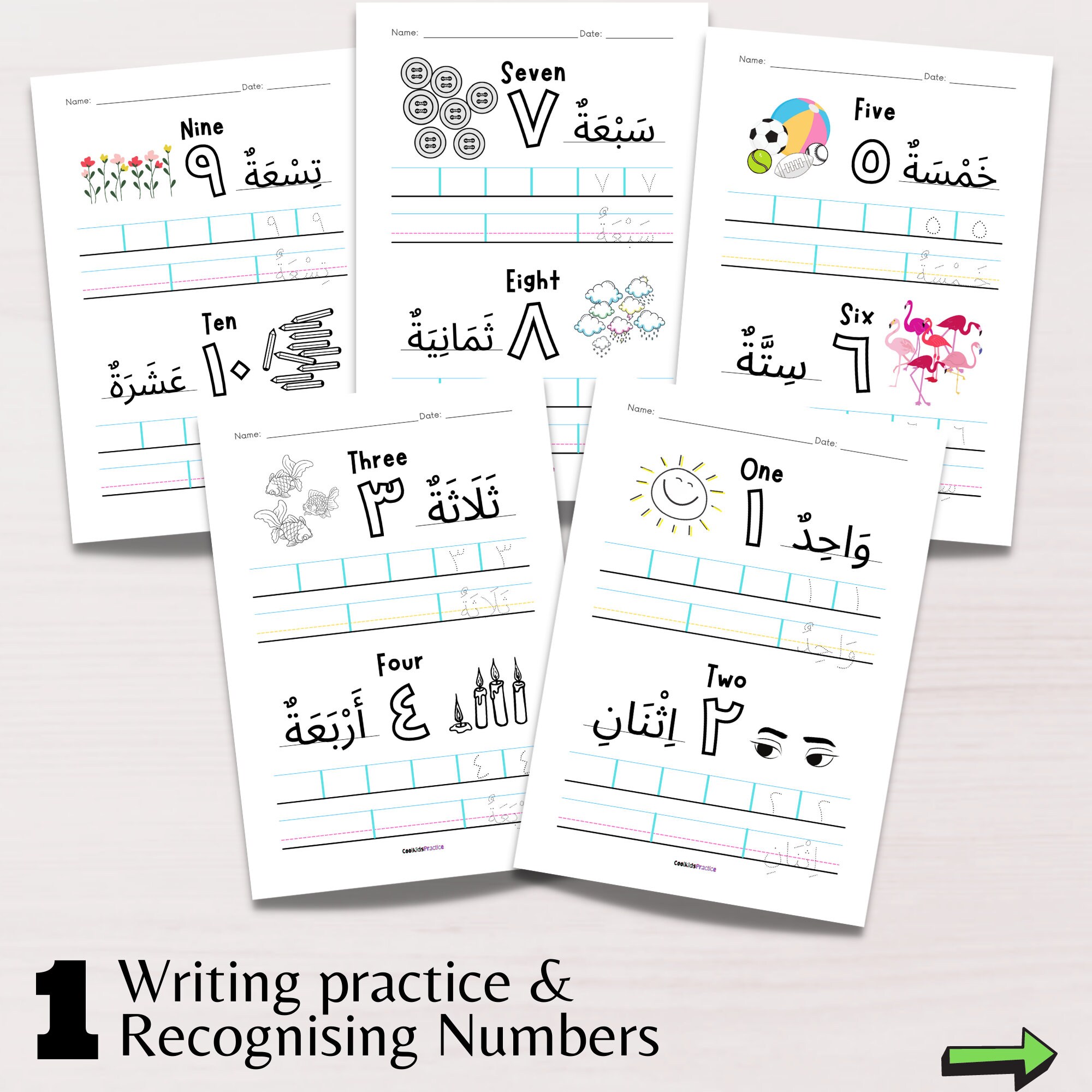 Arabic Worksheet Numbers 1-100 Printable Activity - Etsy UK