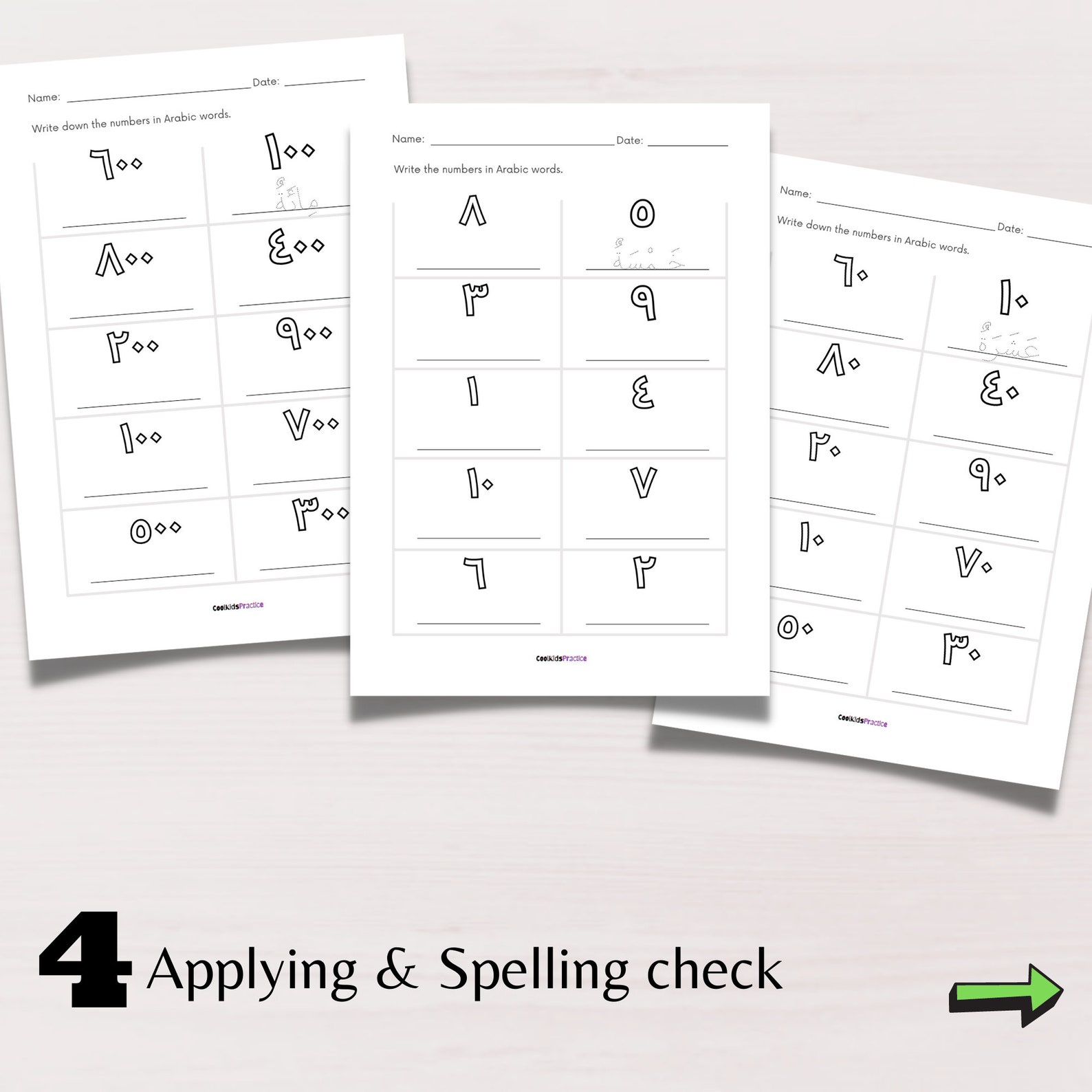 Arabic Worksheet Numbers 1-100 Printable Activity | Etsy