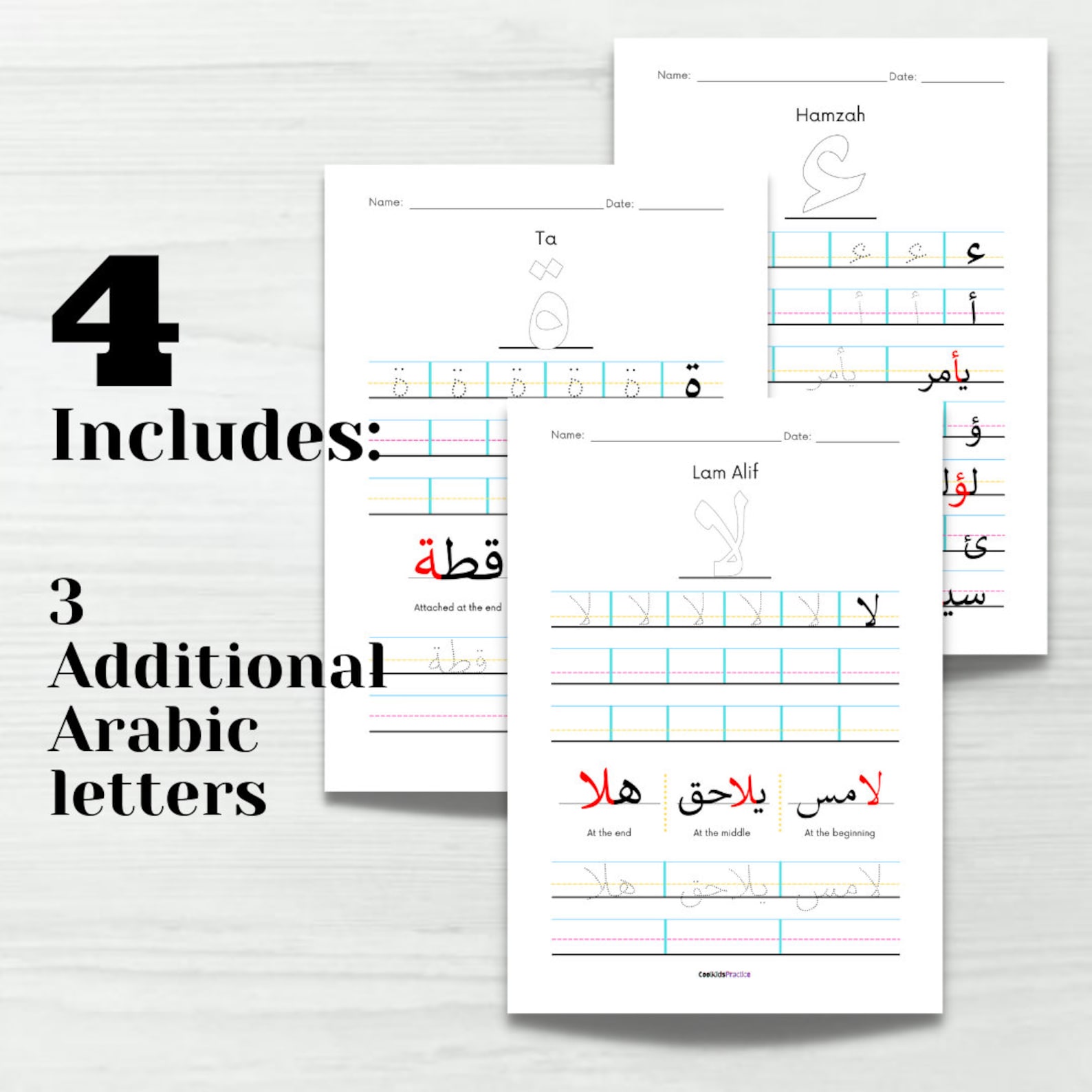 31 Arabic Letters Writing Practice Worksheet Package Printable - Etsy