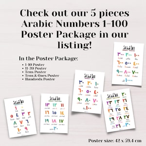 Arabic Worksheet Numbers 1-100 Printable Activity - Etsy