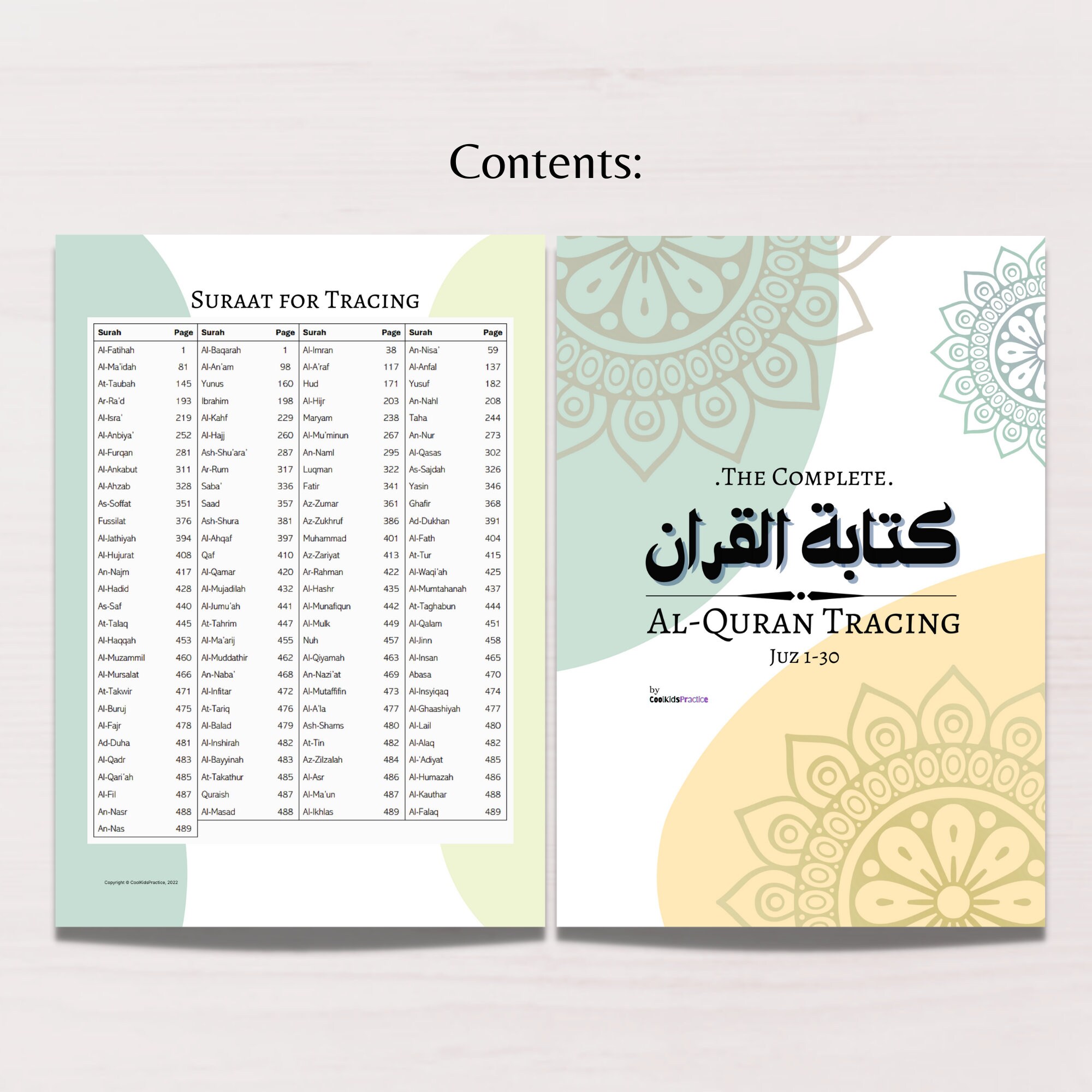 Full Quran Tracing Writing Complete All Juz Traceable Quran Printable ...
