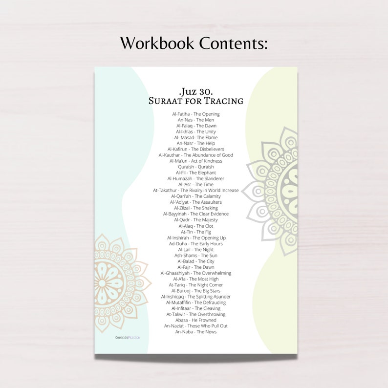 Quran Tracing Workbook Juz Amma Printable Juz 30 PDF Goodnotes ...