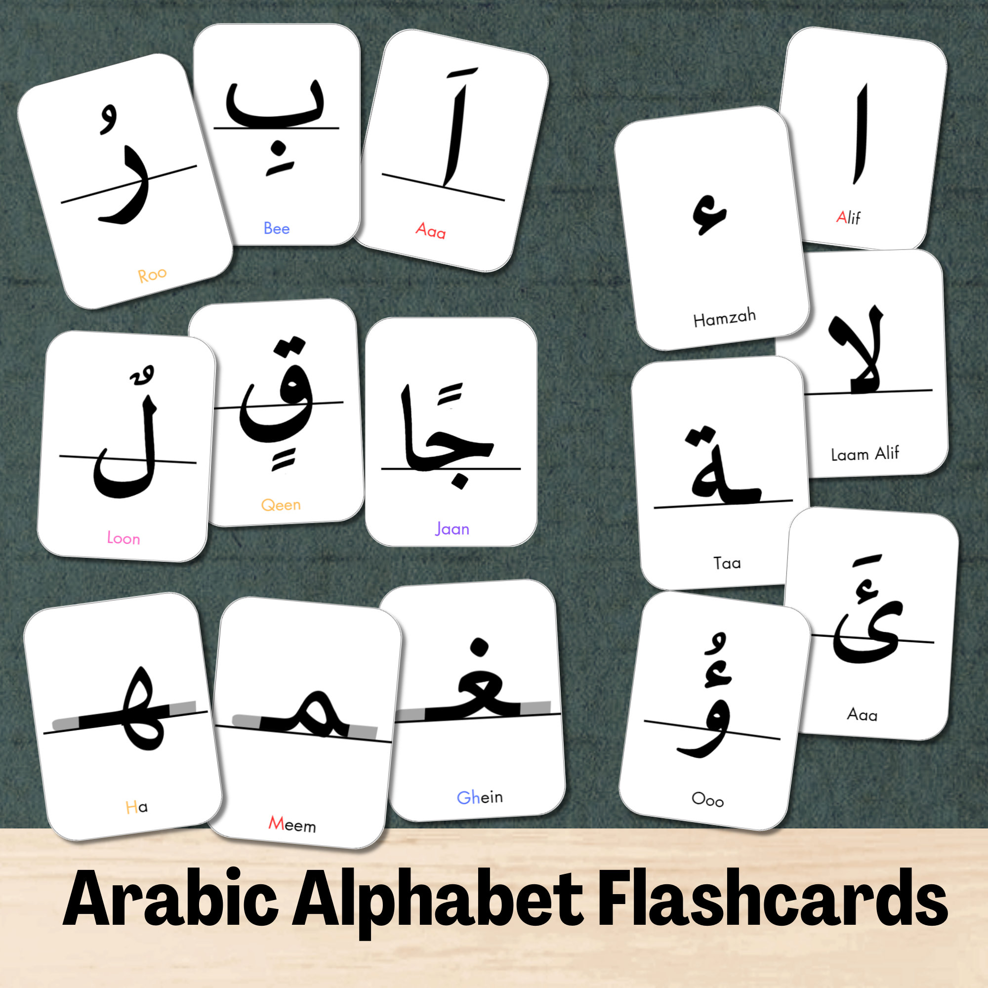 Arabic Flashcards Vowels Letters Alphabets Printable - Etsy