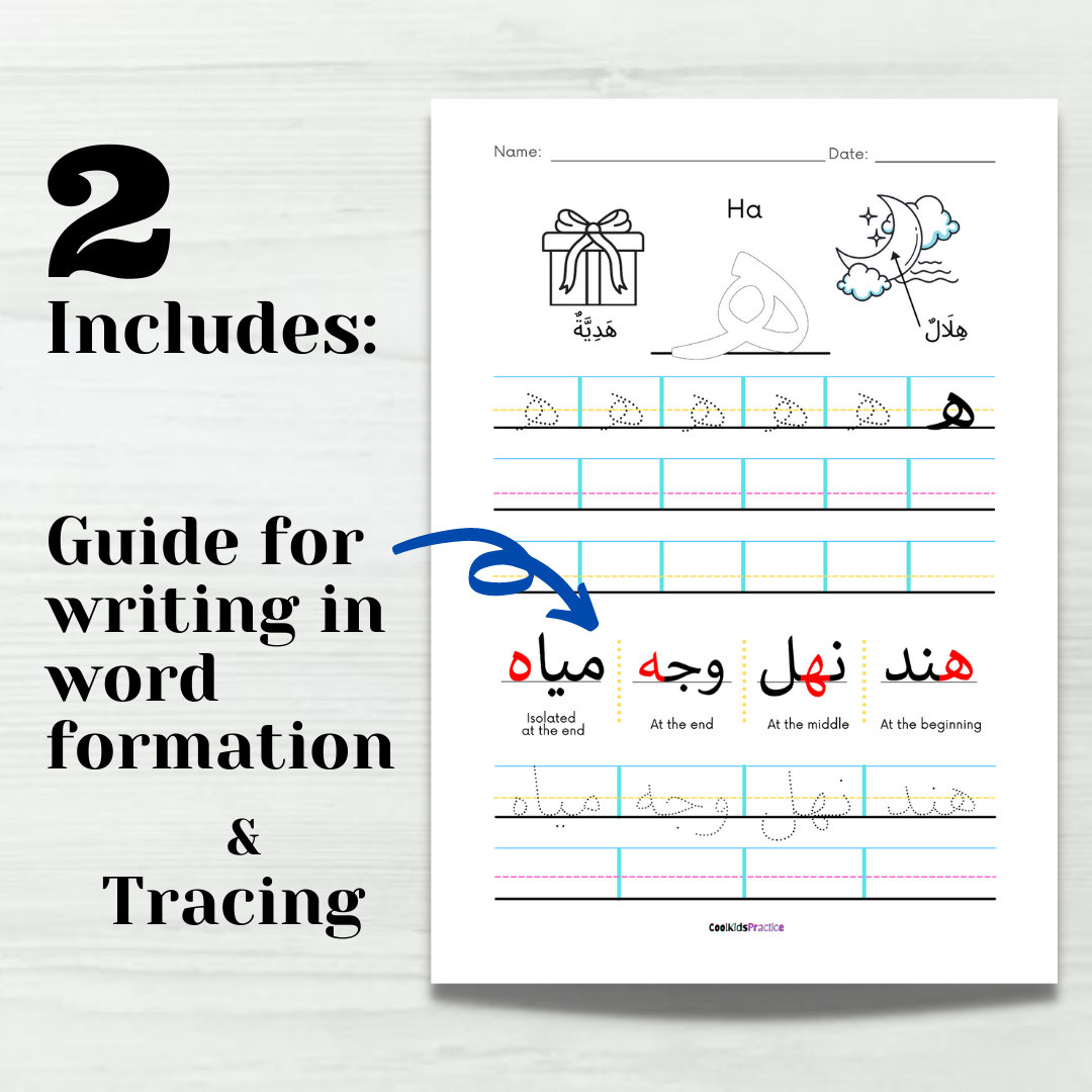31 Arabic Letters Writing Practice Worksheet Package Printable - Etsy