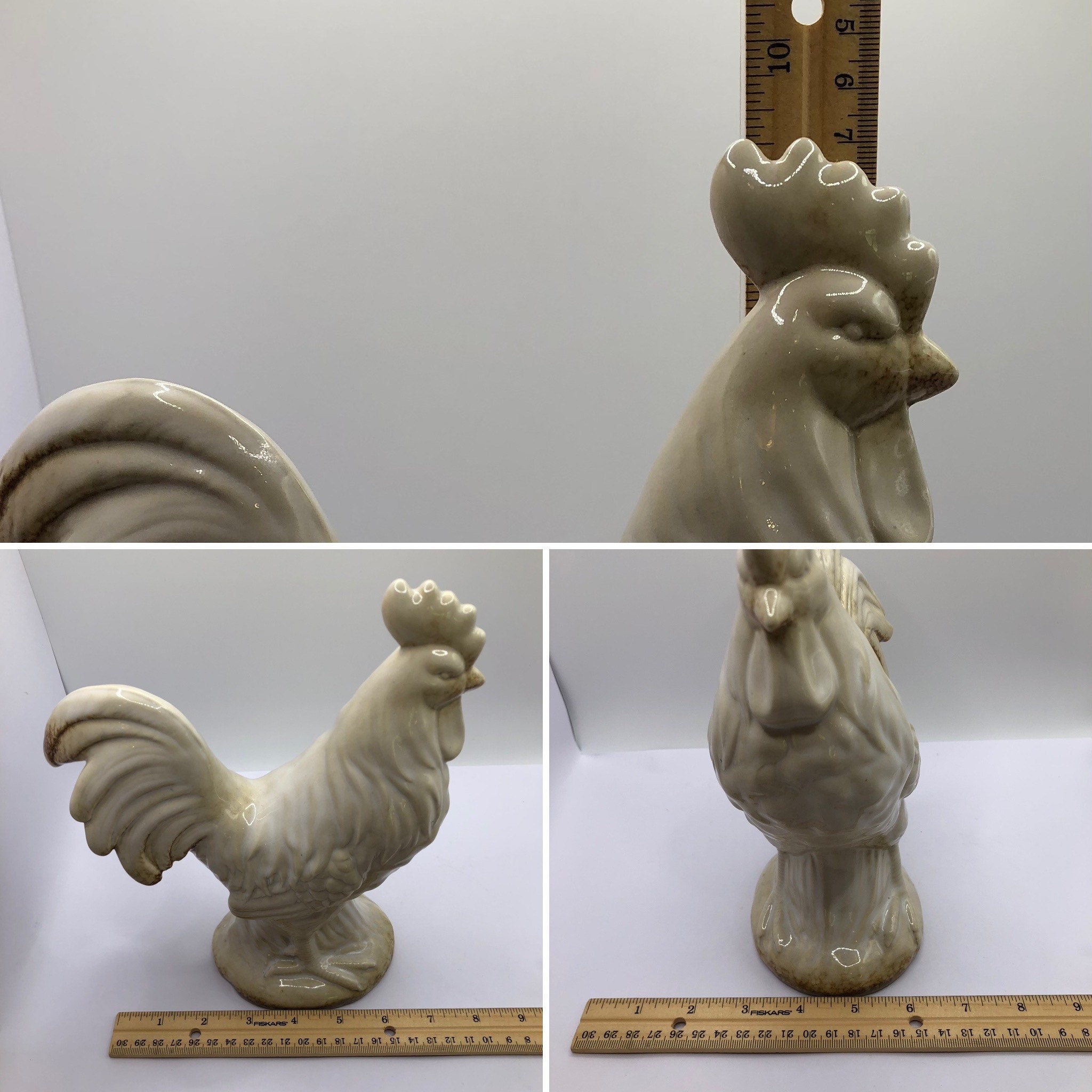 Rustic Roosters Yellow With Brown Accents or Cream With Brown - Etsy