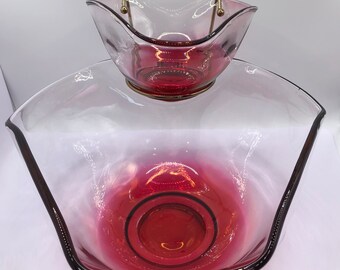 Viterra Glass Rose Bowl - Etsy