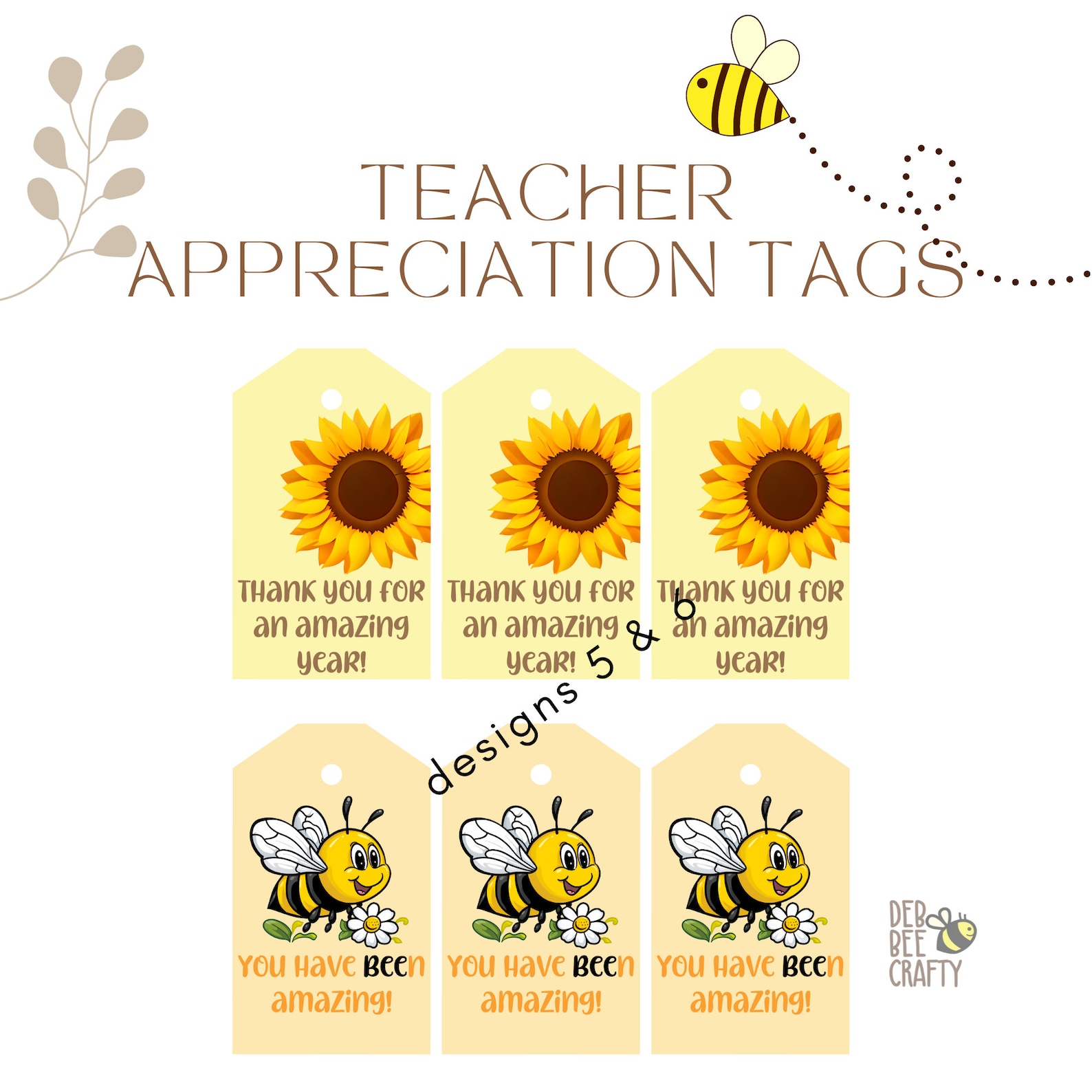 Teacher Appreciation Gift Tags Printable / Printable Gift Tags for ...
