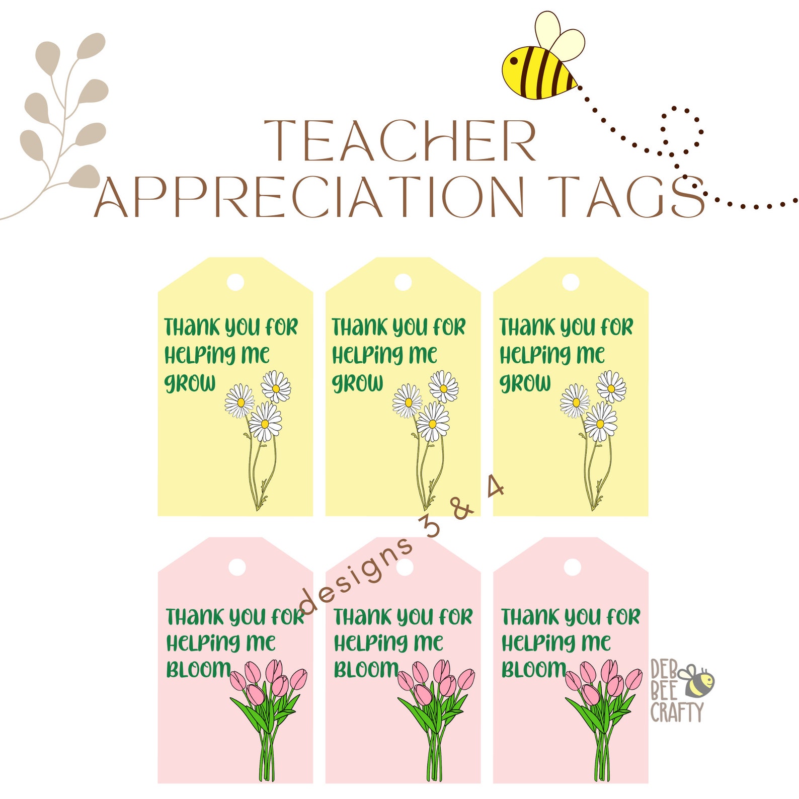 Teacher Appreciation Gift Tags Printable / Printable Gift Tags for ...
