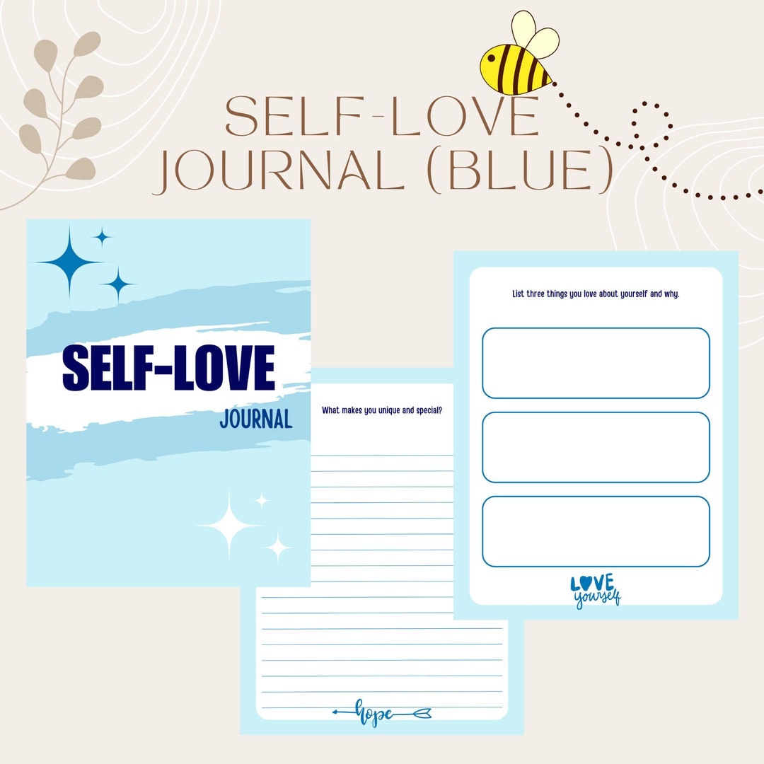 Blue Self Love Journal/ Printable Journal, Love Yourself Printable ...