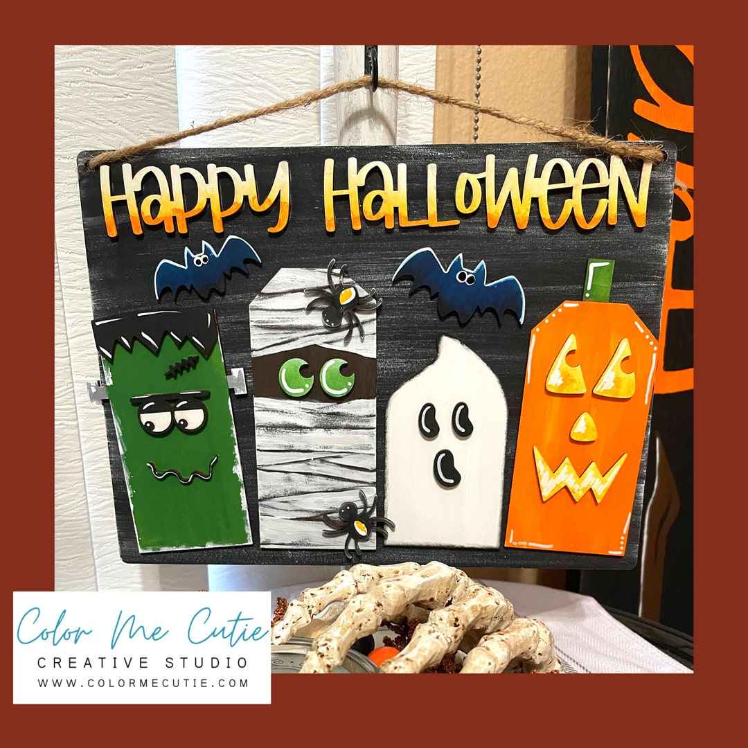 Halloween Monster DIY Sign Kit/craft Kit/kids and Adult DIY Kit ...