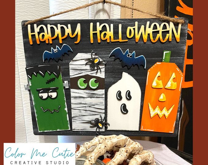 Halloween Monster DIY Sign Kit/craft Kit/kids and Adult DIY Kit ...