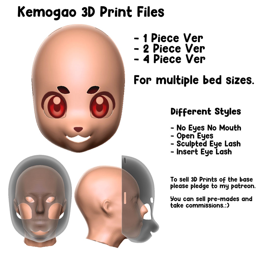 DIGITAL ITEM: STL Kemono Style Fursuit Head for 3D Printing - Etsy