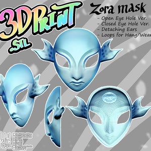 DIGITAL STL 3DPRINT File -zora Mask | Majoras Mask | Digital STL | File ...