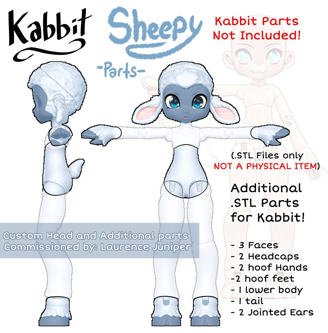 DIGITAL .STL - Additional Sheepy Parts With Jointed Ears and Hooves for ...