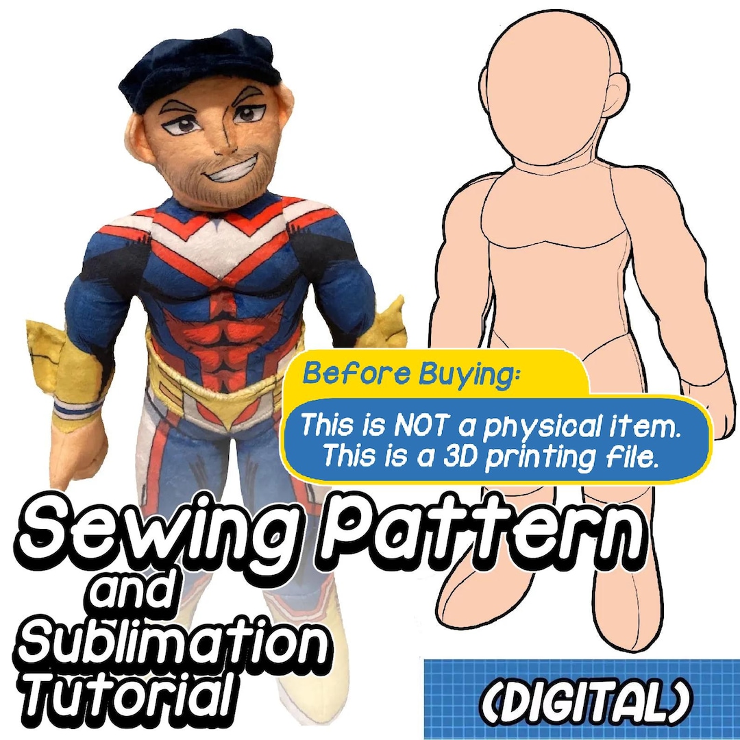 Plush Pattern: Buff Guy Humanoid Super Hero 24" Inch Tall Plush Toy ...