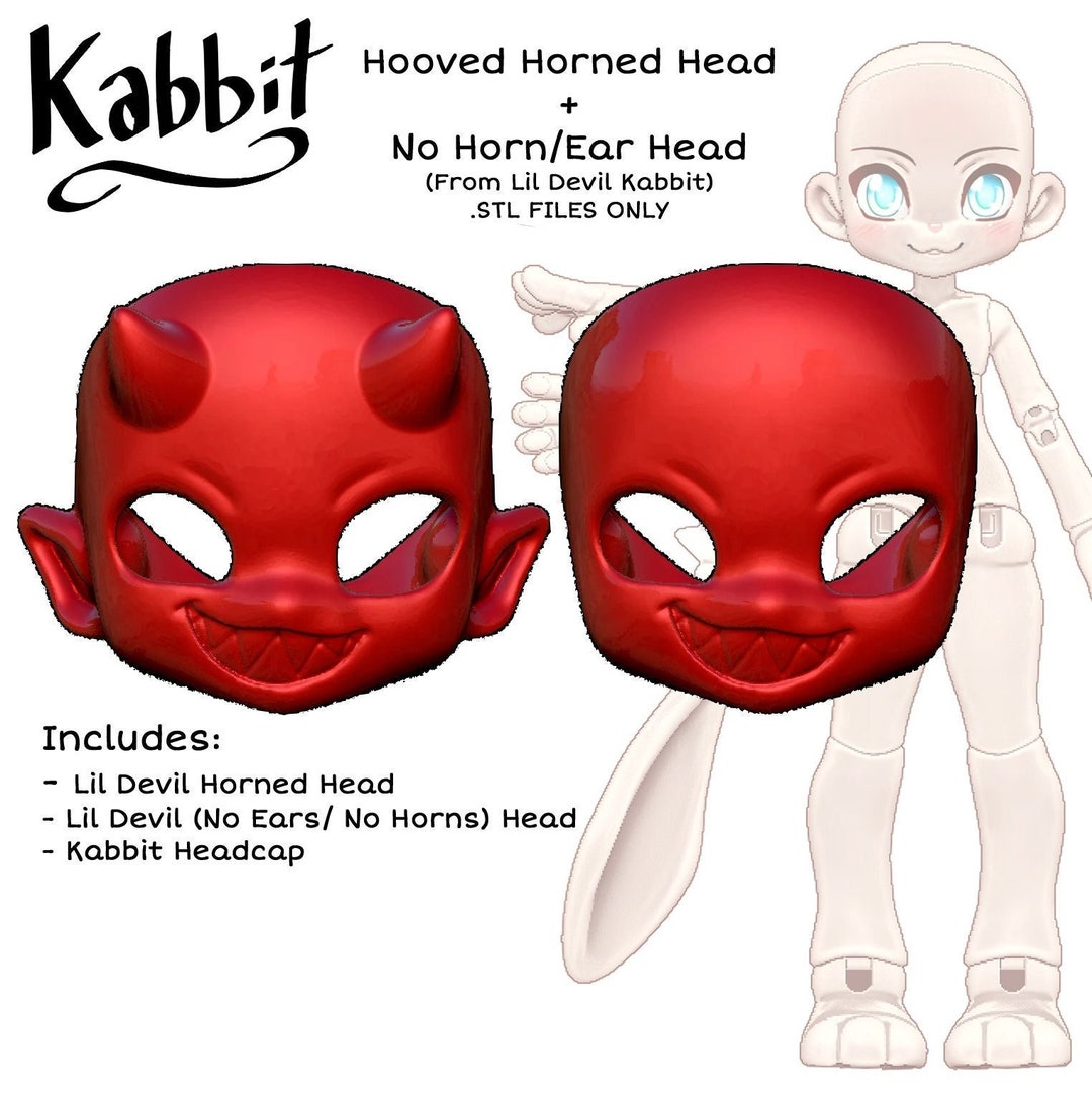 DIGITAL .STL - Additional Lil Devil Head .stls for Kabbit - 26-28cm ...