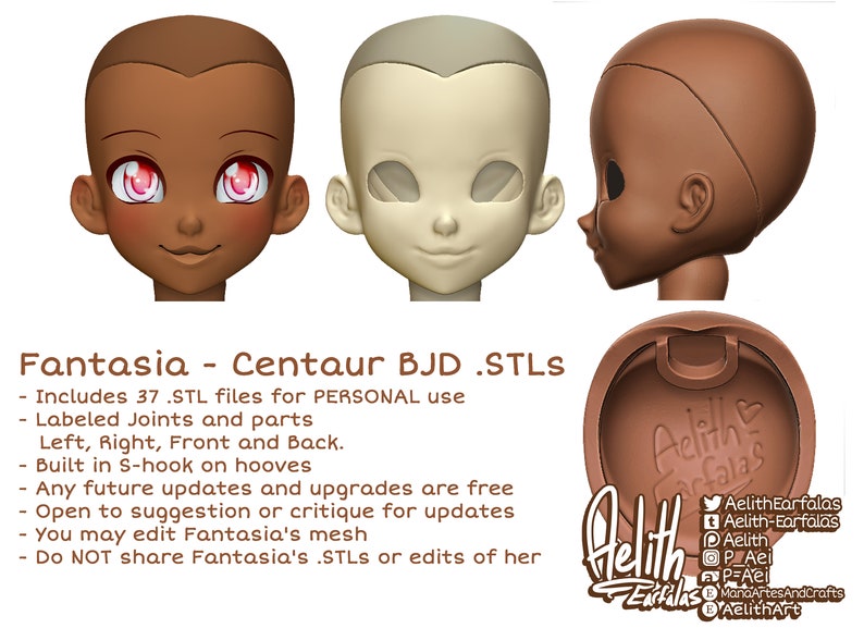Fantasia Centaur Doll: 3D Printed BJD .STL File (26-28cm) - Etsy