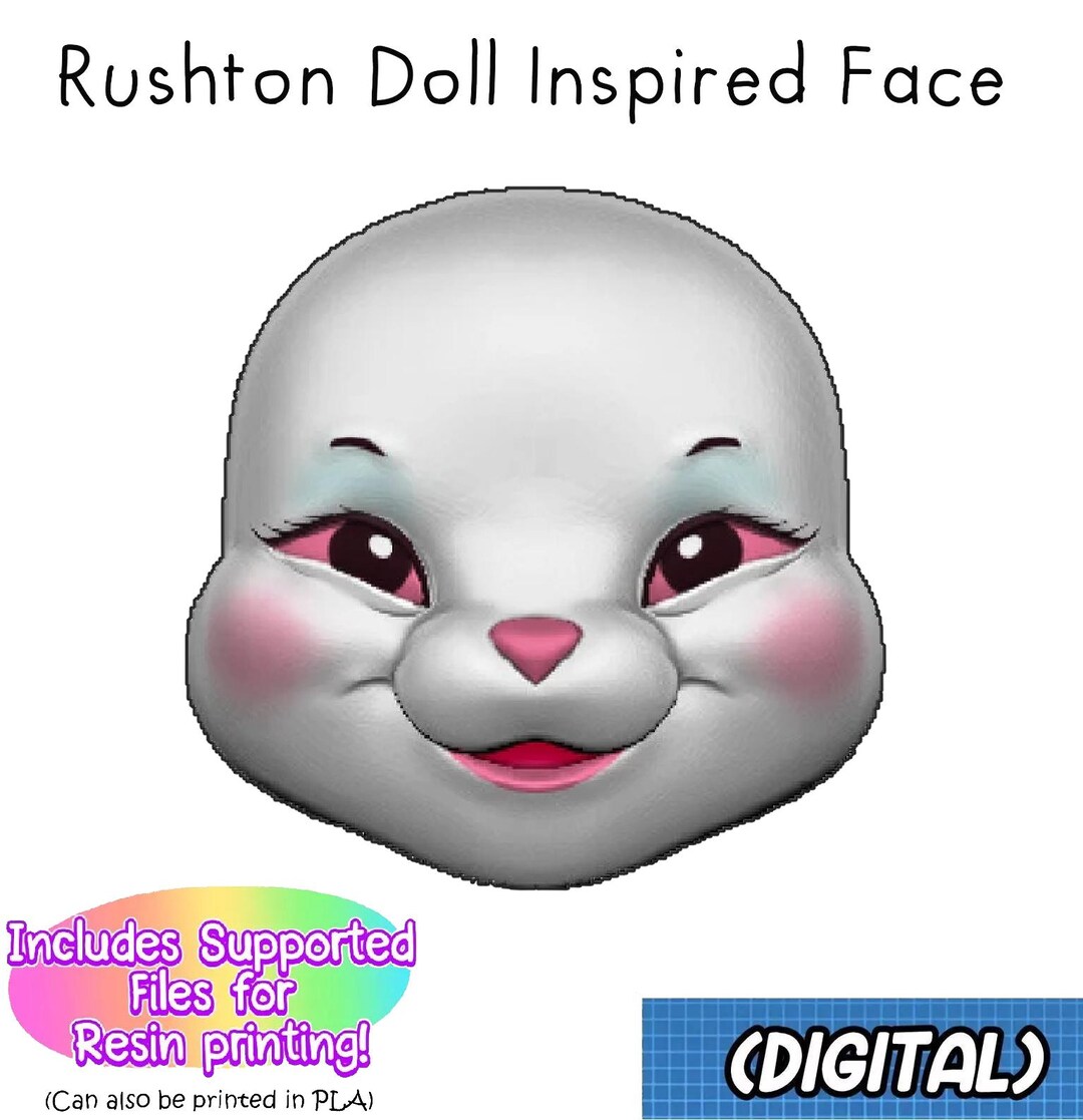 Rushton Bunny Art Doll Face STL 3D Printable Art Doll Parts 3D Print ...