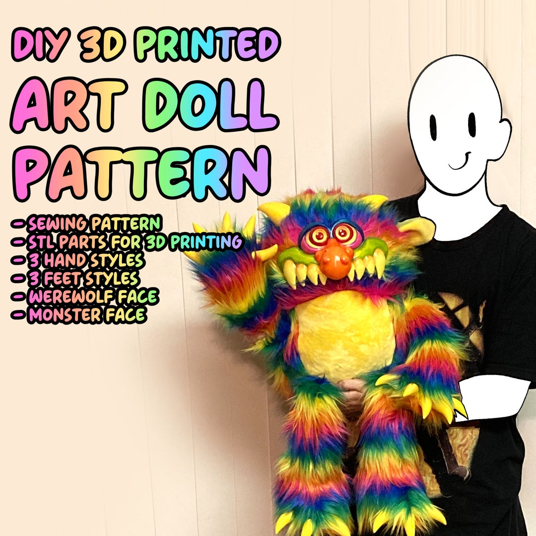 DIGITAL .STL Sewing Pattern no Sewing Instructions 3D Print Art Doll ...