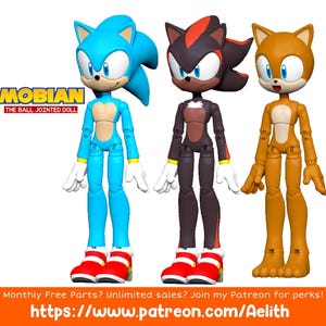 DIGITAL .STL Mobian 36cm - 3D Printed Ball Jointed Doll Base - PLA ...