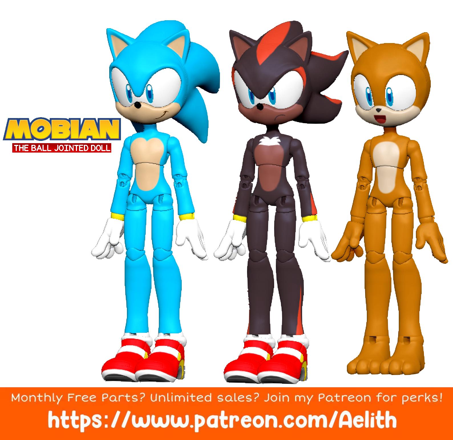 DIGITAL .STL Mobian 36cm - 3D Printed Ball Jointed Doll Base - PLA ...