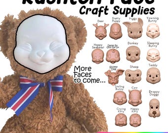 Ready to Ship: 3" Wide PLA Hard Beige Plastic Rushton Doll Sew-in Face ...