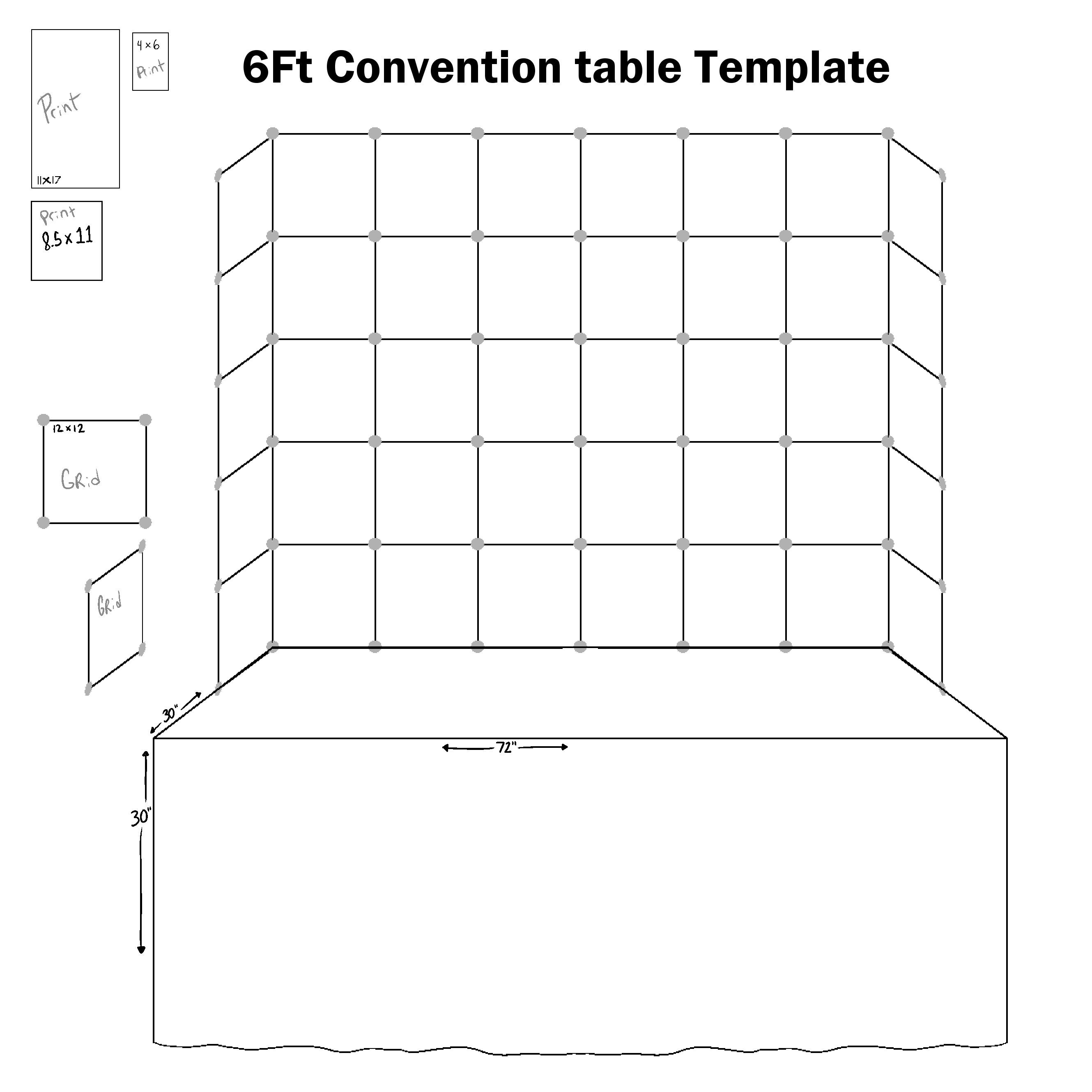 Convention Artist Alley 6" Foot Booth Template .PNG Files - Etsy