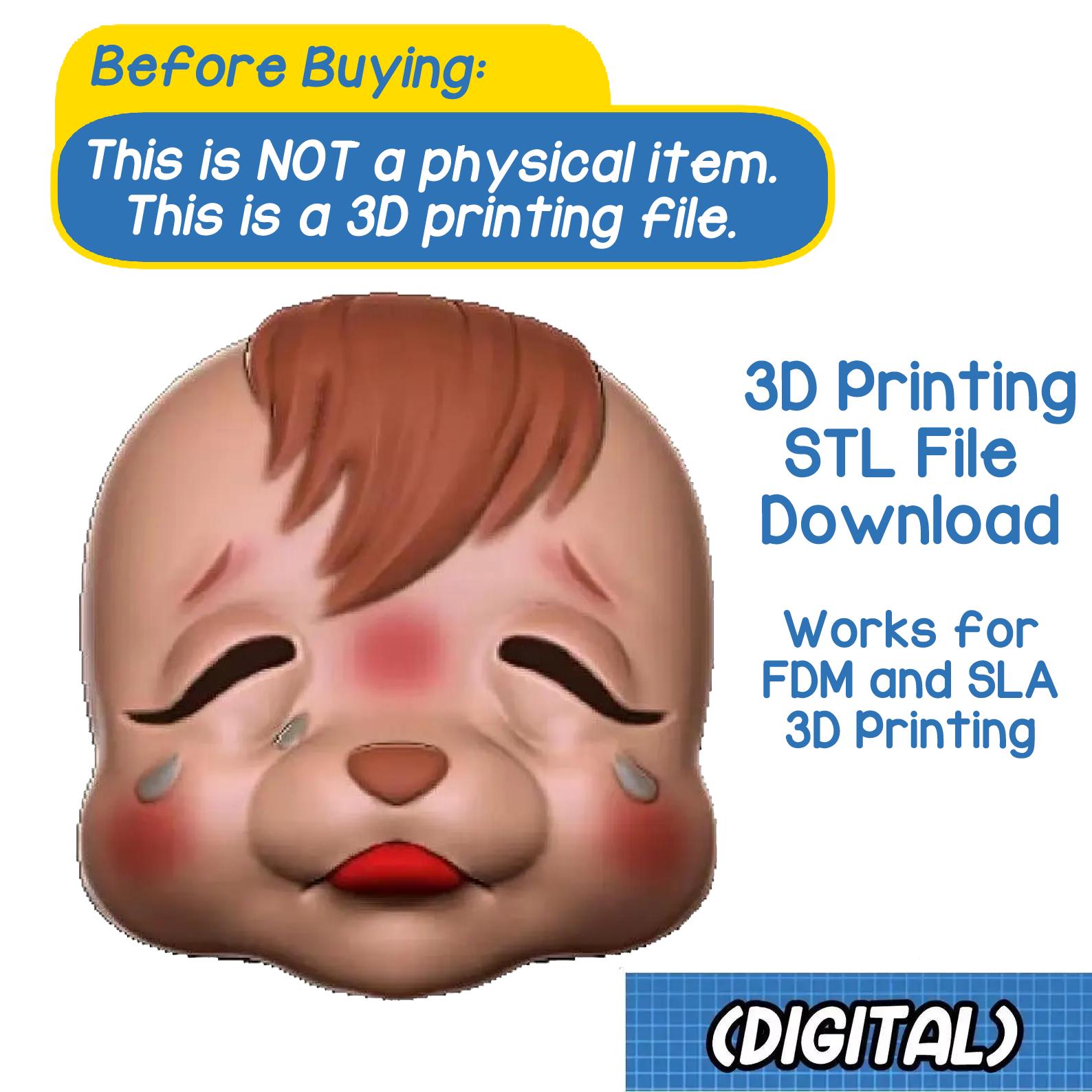 DIGITAL - Rushton Doll Crying Kitty Art Doll Face STL - 3D Printable ...