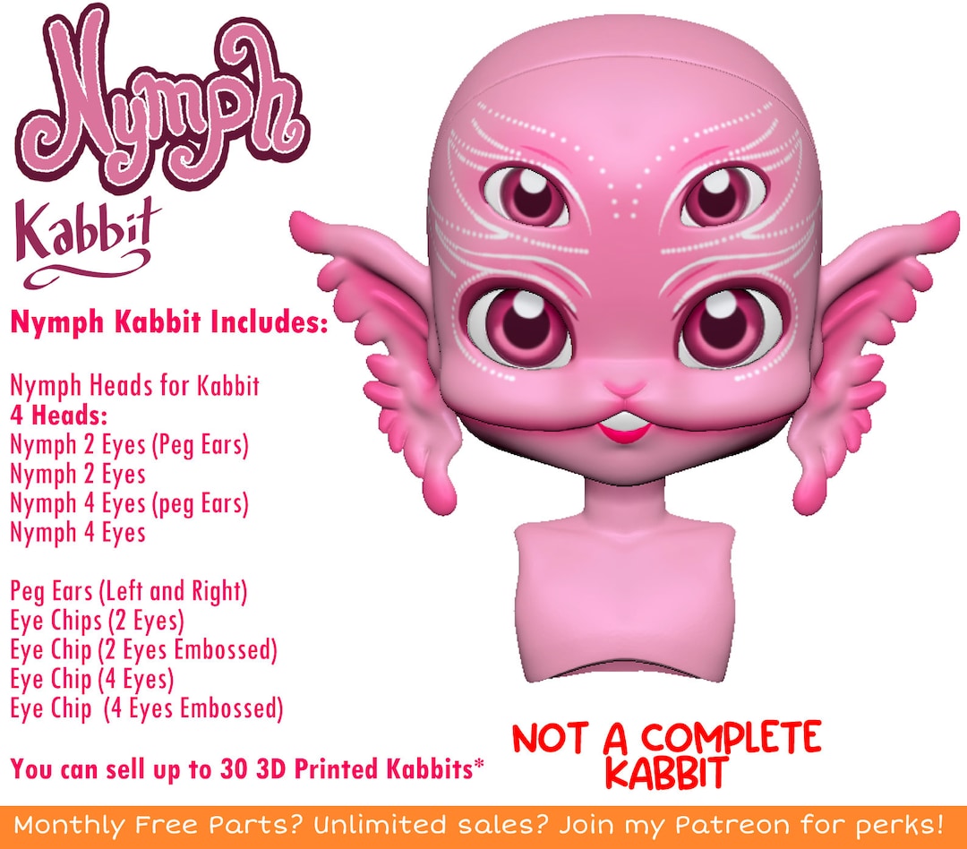 DIGITAL .STL - Nymph Head for Kabbit - 26-28cm - 3D Printed Ball ...