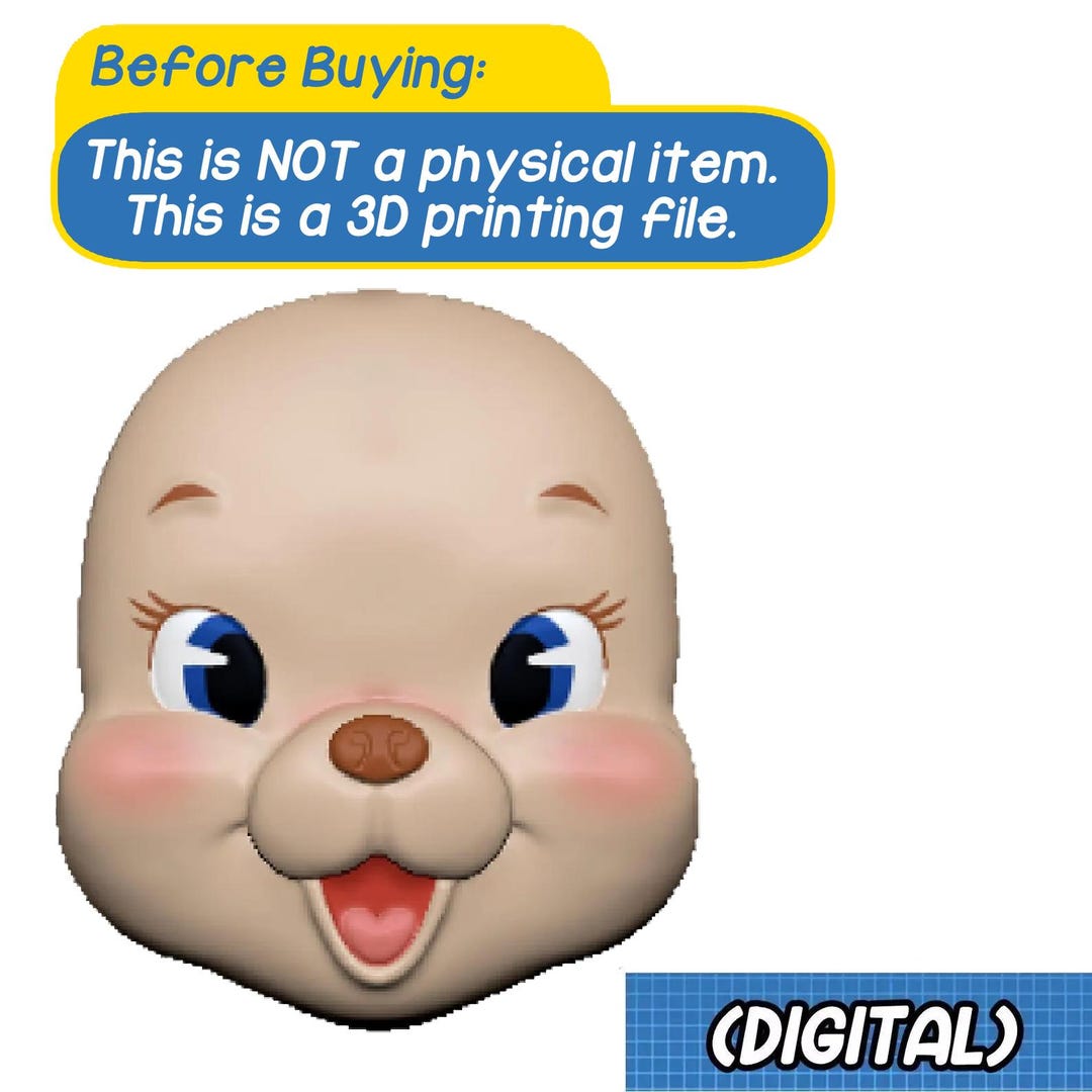 DIGITAL - Rushton Teddy Bear Art Doll Face STL - 3D Printable Art Doll ...