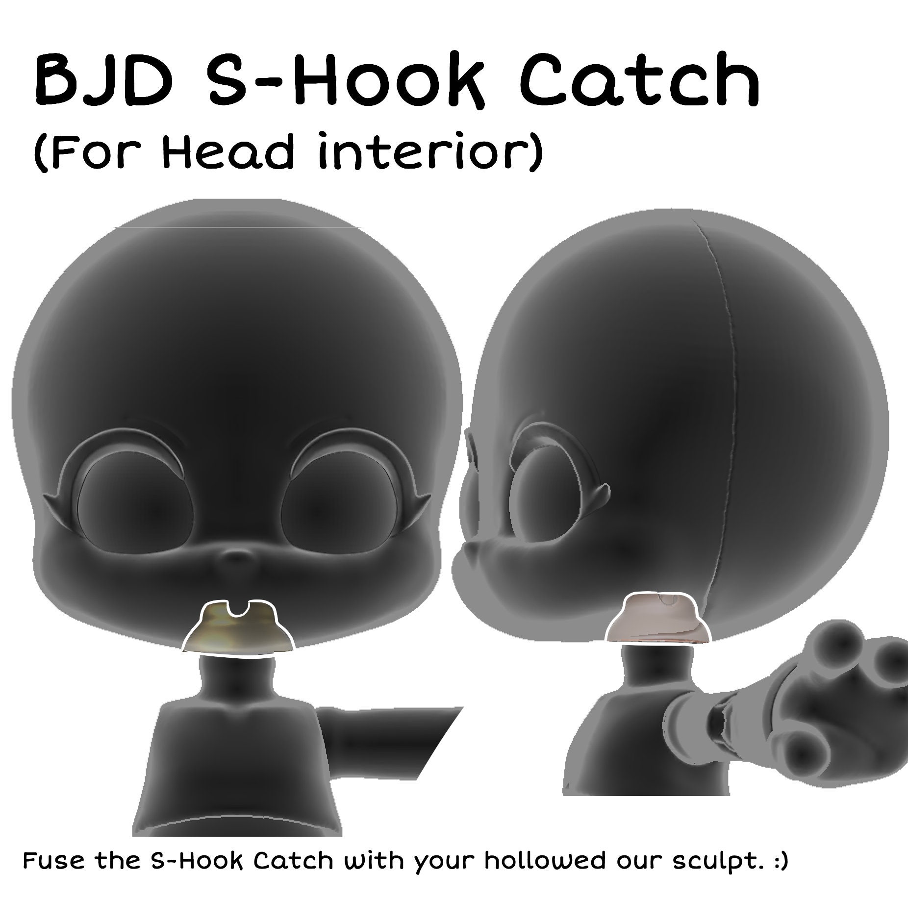 DIGITAL .OBJ D.I.Y. S-hook Neck Catch for BJD Sculpting - Etsy