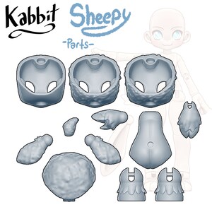 DIGITAL .STL - Additional Sheepy Parts With Jointed Ears and Hooves for ...