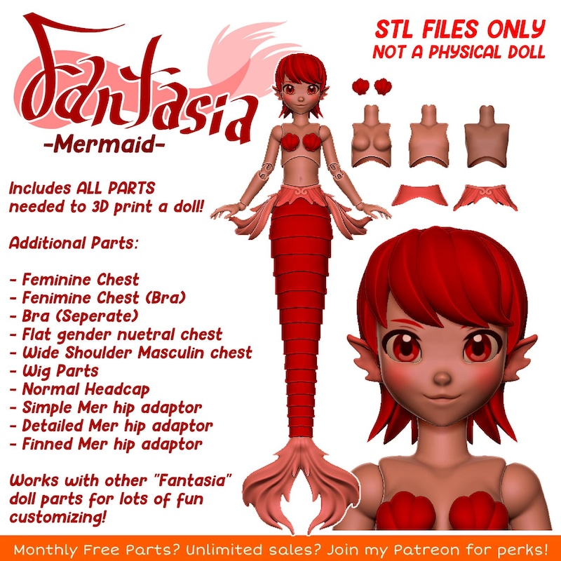 Mermaid Doll Stl - Etsy UK