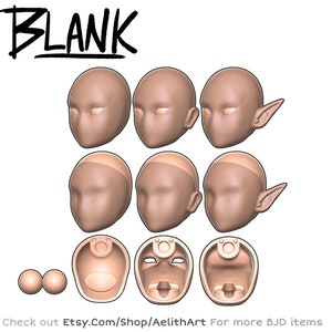 DIGITAL .obj / Zbrushcore File - BLANK the BJD Head Base for 3D ...
