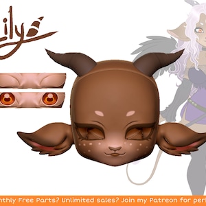 DIGITAL .STL - Lily Goat Head for Kabbit - 26-28cm - 3D Printed Ball ...