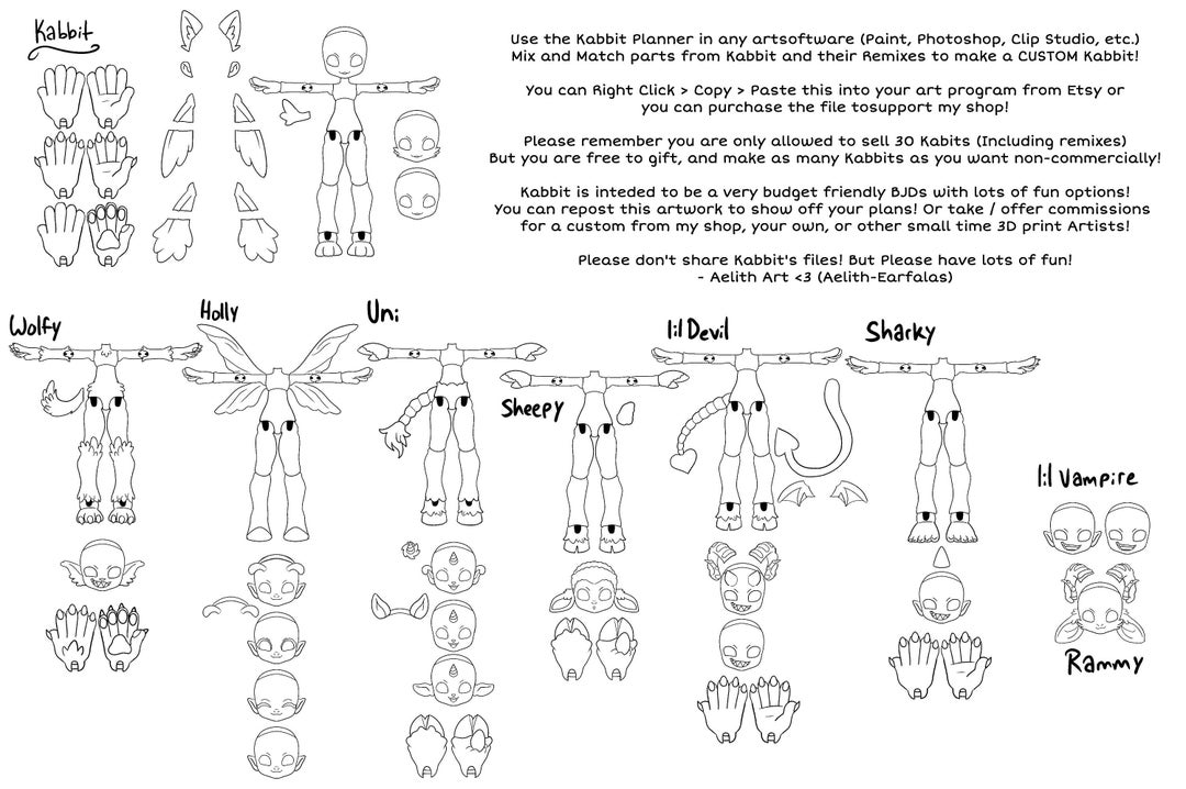 FREE to Use Art Kabbit Planner and Part Catalog .PNG Files - Etsy