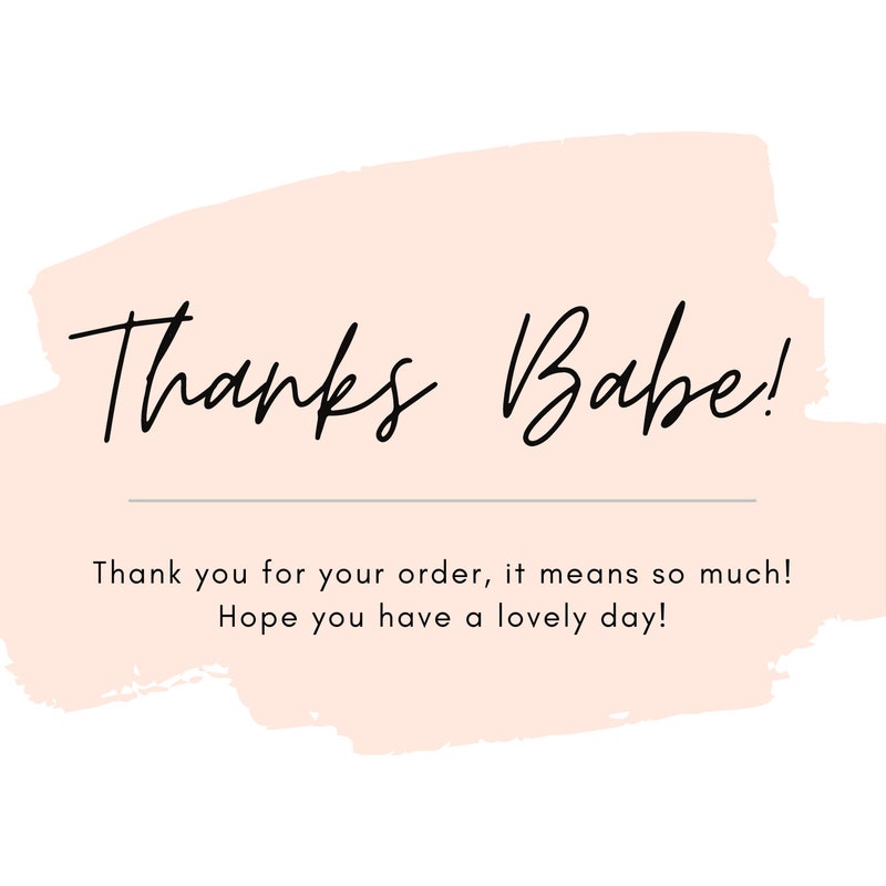 Thanks Babe Card - Etsy