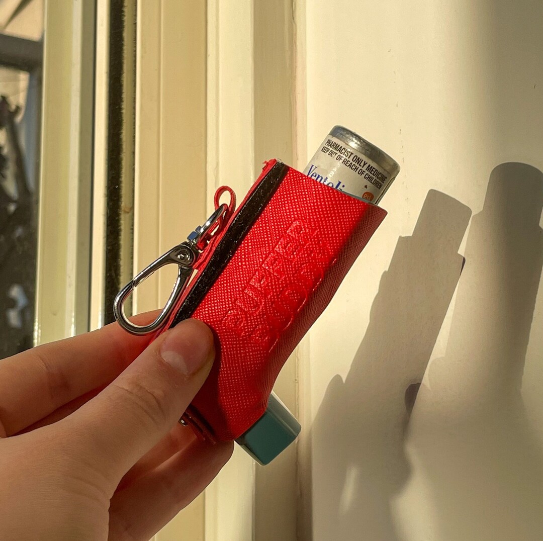 Solid Colour, Red, Inhaler Holder, Inhaler Case, Inhaler Keychain ...