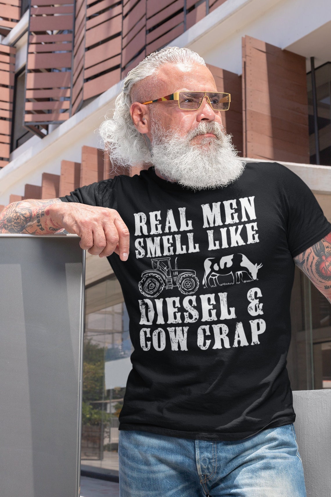 Real Men Smell Like Diesel and Cow Crap, Funny Cow Shirt, Tractor ...