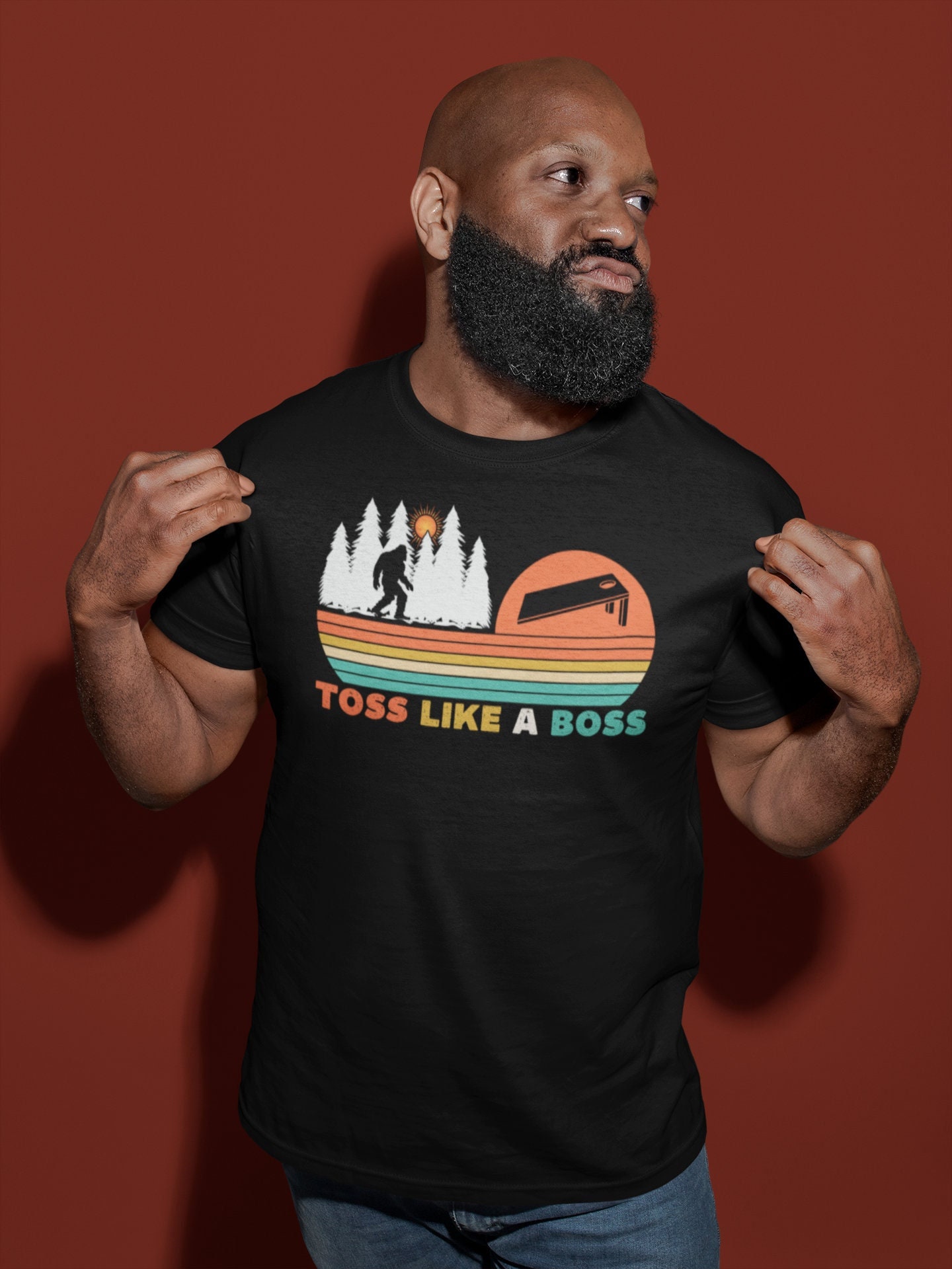 Toss Like A Boss Bigfoot Cornhole Shirt Funny Cornhole Shirt - Etsy