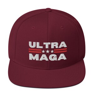 Ultra MAGA Snapback Hat, Trump Maga Hat, Republican Cap, American ...