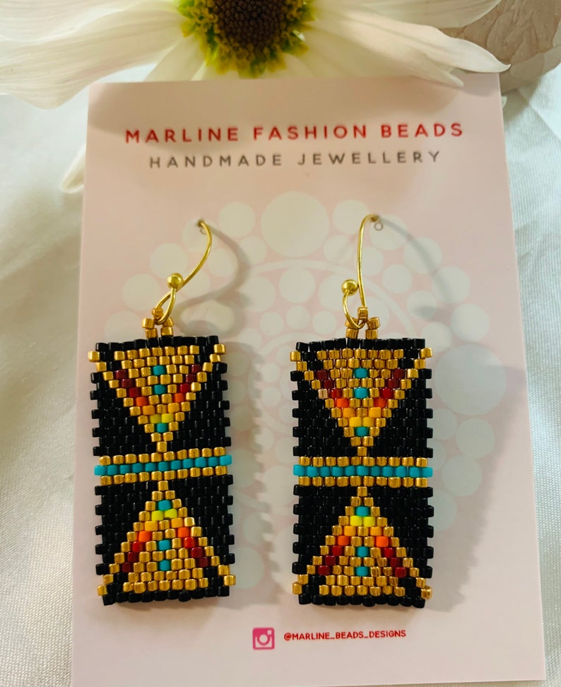 Double Arrowhead Beaded Earrings, - Etsy