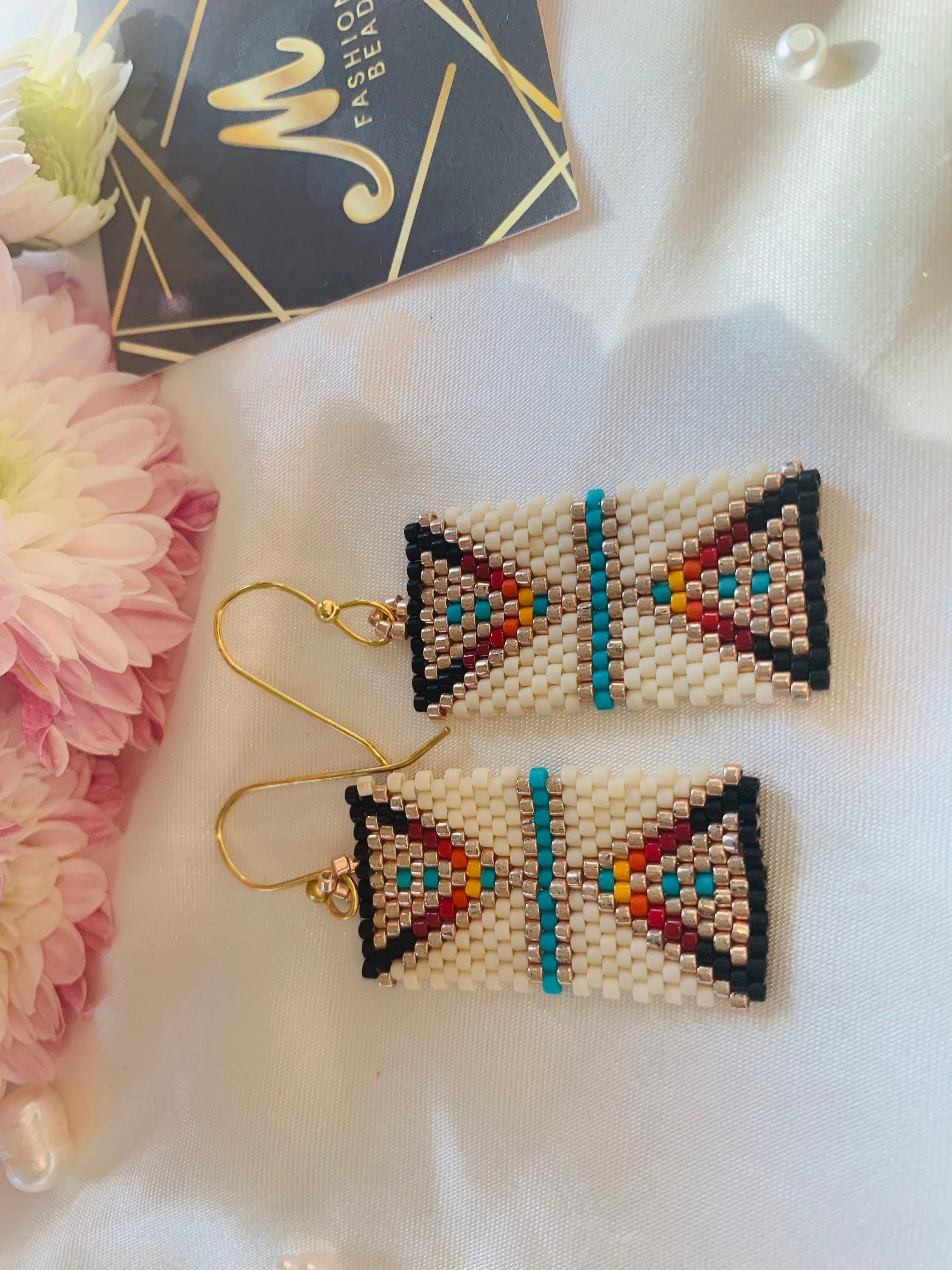 Double Arrowhead Beaded Earrings, - Etsy