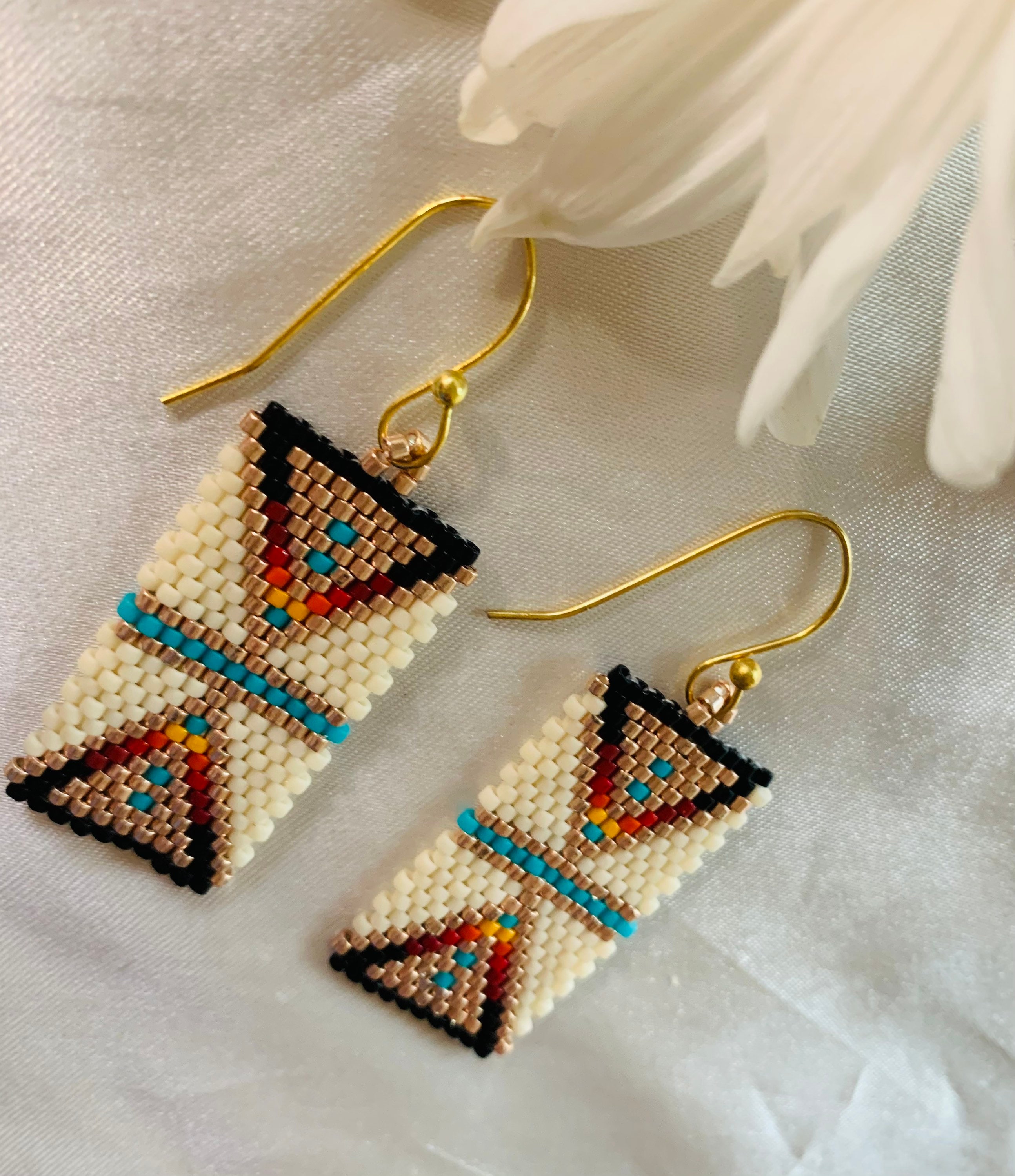 Double Arrowhead Beaded Earrings, - Etsy